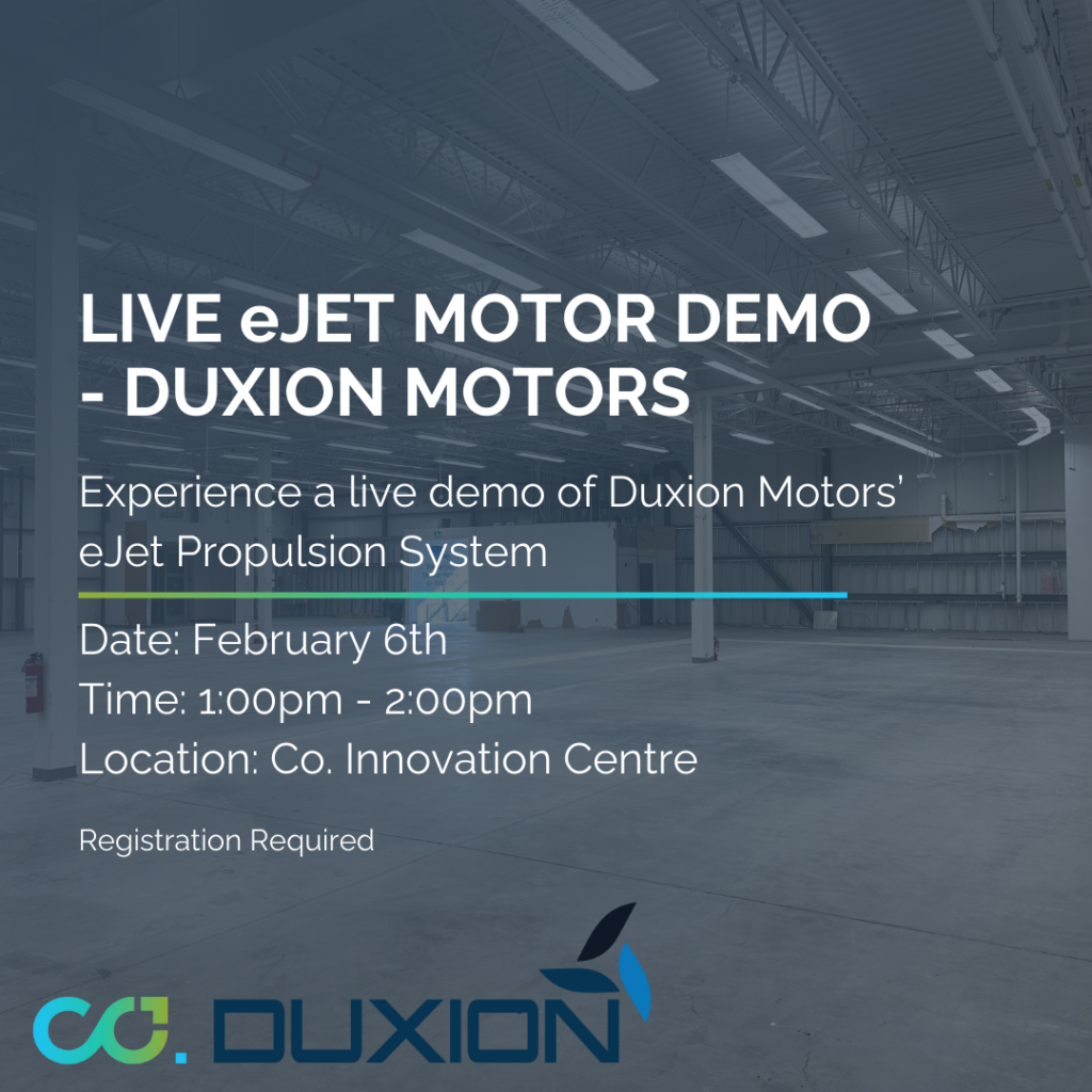 Live eJet Motor Demo With Duxion Motors - Co. Innovation Centre - St ...